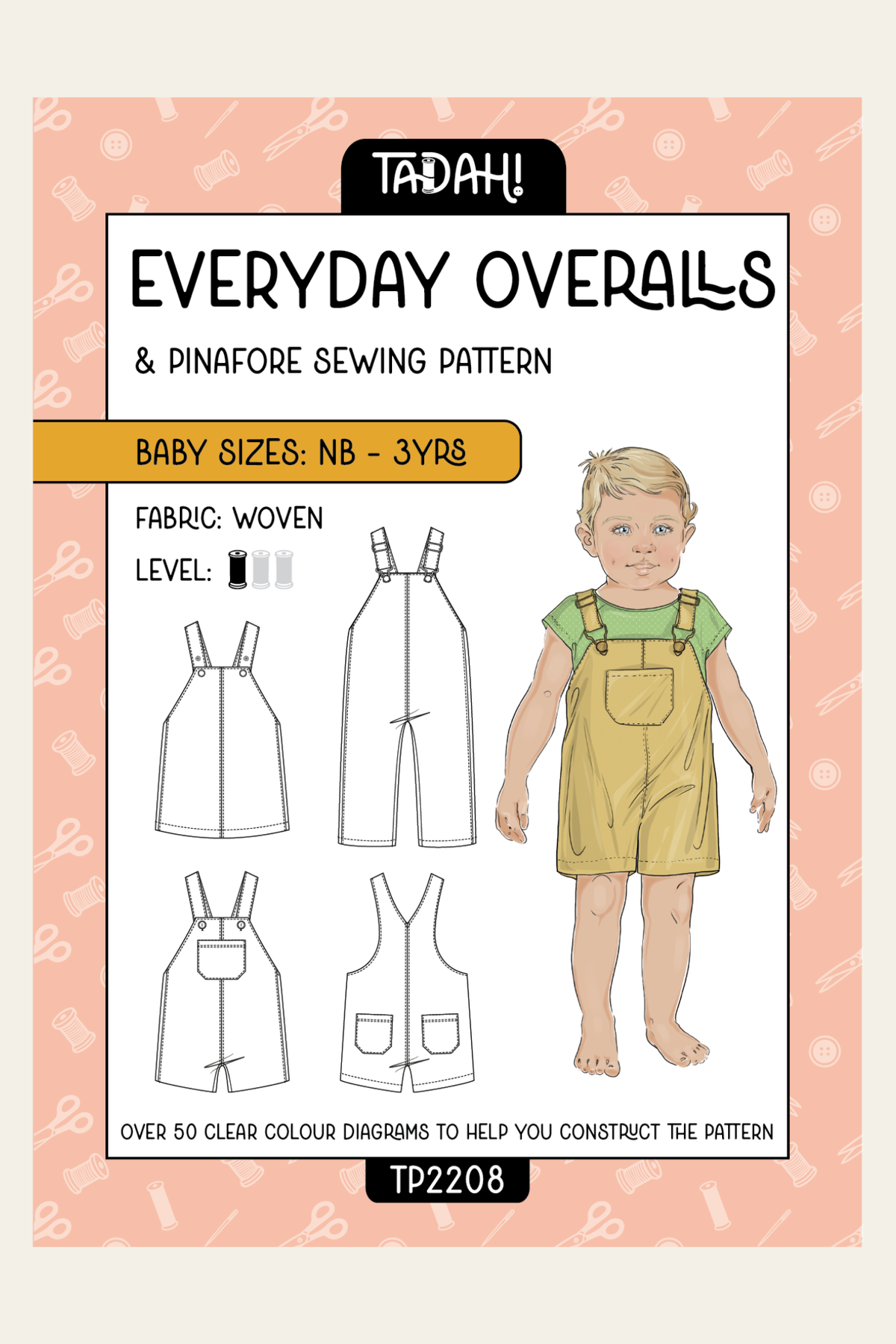Baby Everyday Overalls Sewing Pattern – Tadah Patterns + Sewing