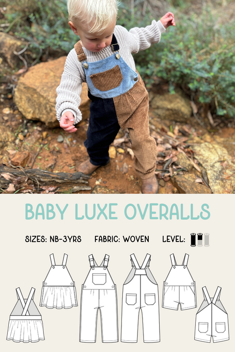 Baby Luxe Overalls Sewing Pattern – Tadah Patterns + Sewing