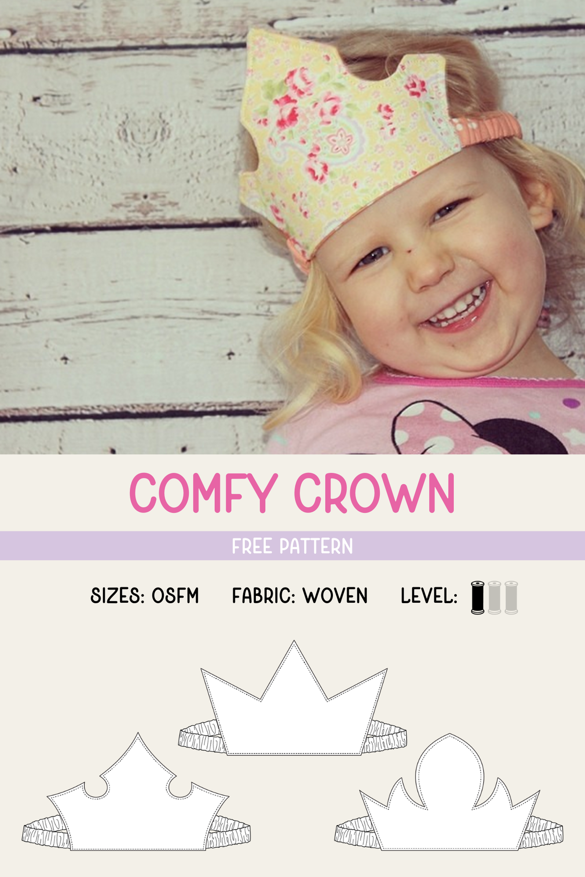 Comfy Crown PDF Pattern – Tadah Patterns + Sewing