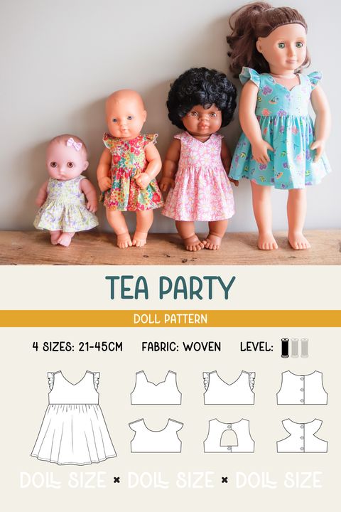 Doll Tea Party Dress & Top Sewing Pattern – Tadah Patterns + Sewing
