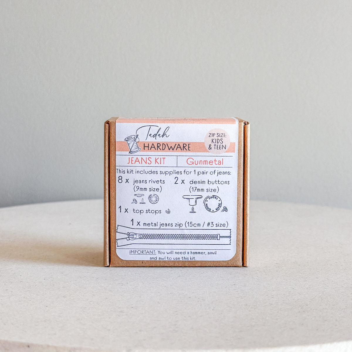 Jeans Hardware Kit - Kids &Teen Size (Various Colours) – Tadah Patterns ...