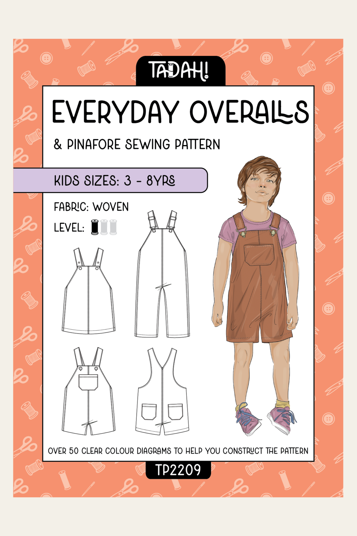 Kids Everyday Overalls Sewing Pattern – Tadah Patterns + Sewing