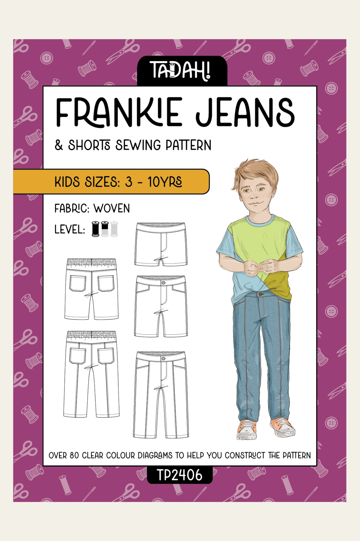 Kids Frankie Jeans Sewing Pattern – Tadah Patterns + Sewing