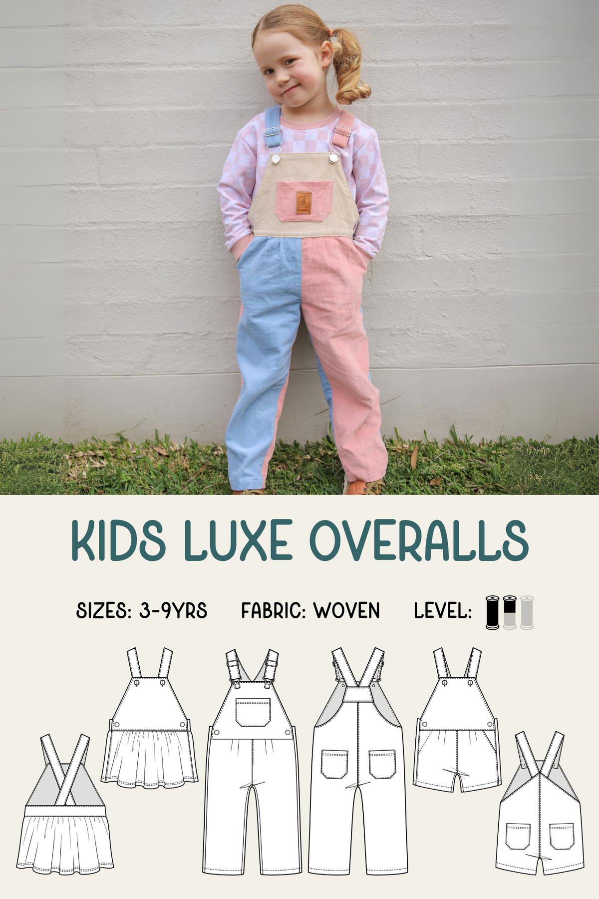Kids Luxe Overalls Sewing Pattern – Tadah Patterns + Sewing