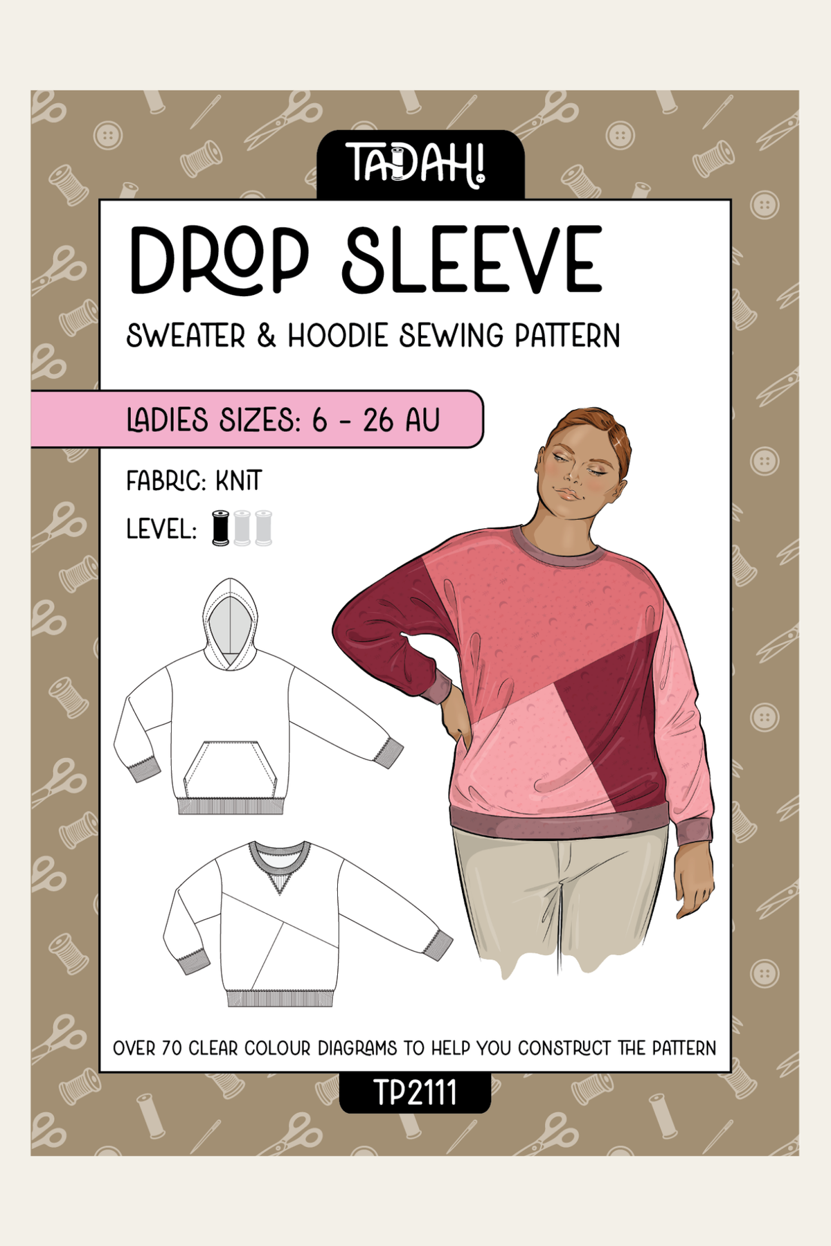 Ladies Drop Sleeve Sweater Pattern – Tadah Patterns + Sewing