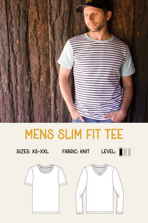 Mens Slim Fit Tee Sewing Pattern – Tadah Patterns + Sewing