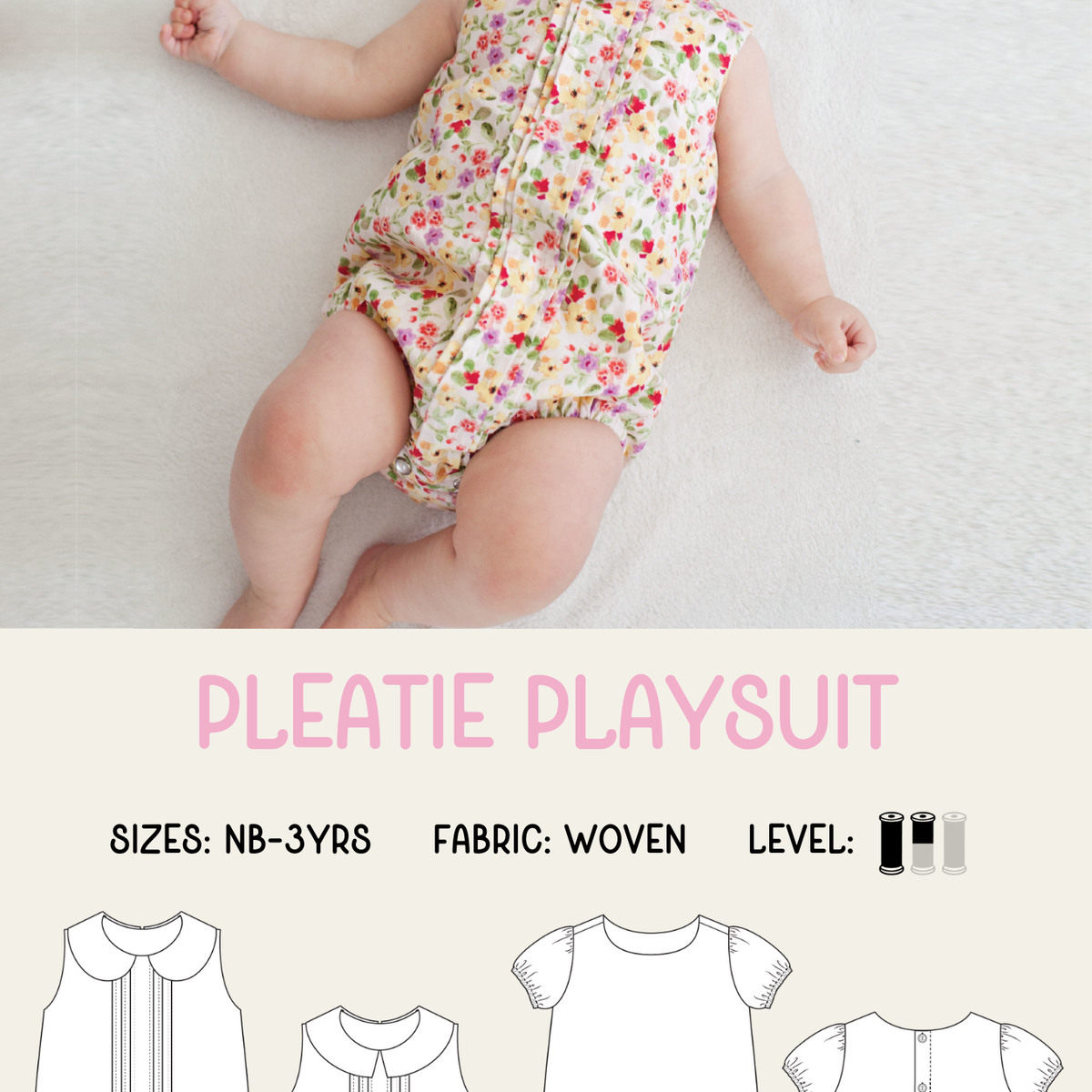 Pleatie Playsuit Sewing Pattern – Tadah Patterns + Sewing