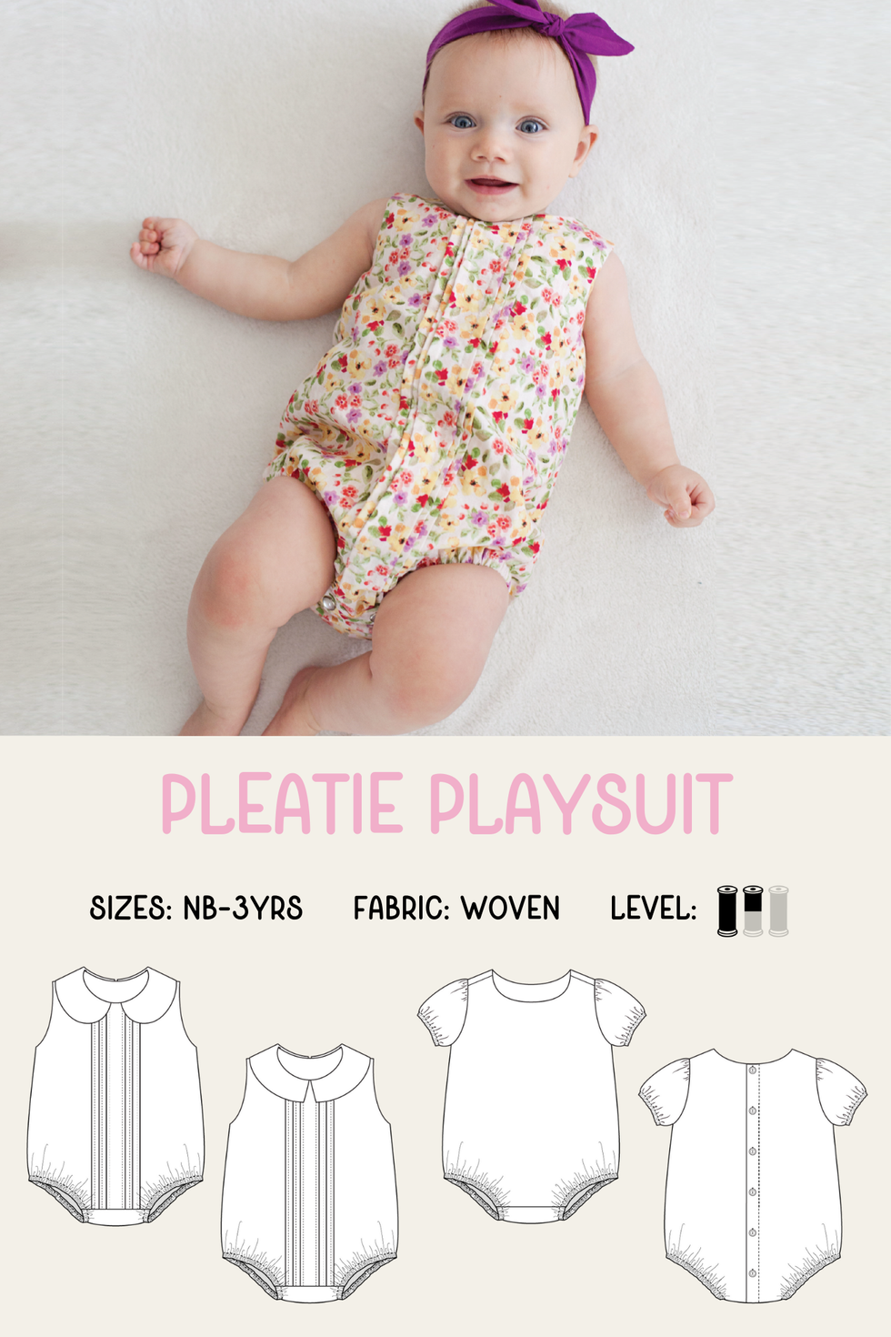 Pleatie Playsuit Sewing Pattern – Tadah Patterns + Sewing