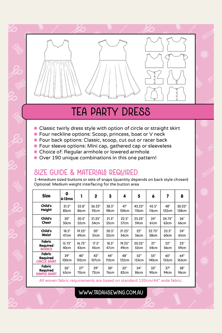 Tea Party Dress Sewing Pattern – Tadah Patterns + Sewing