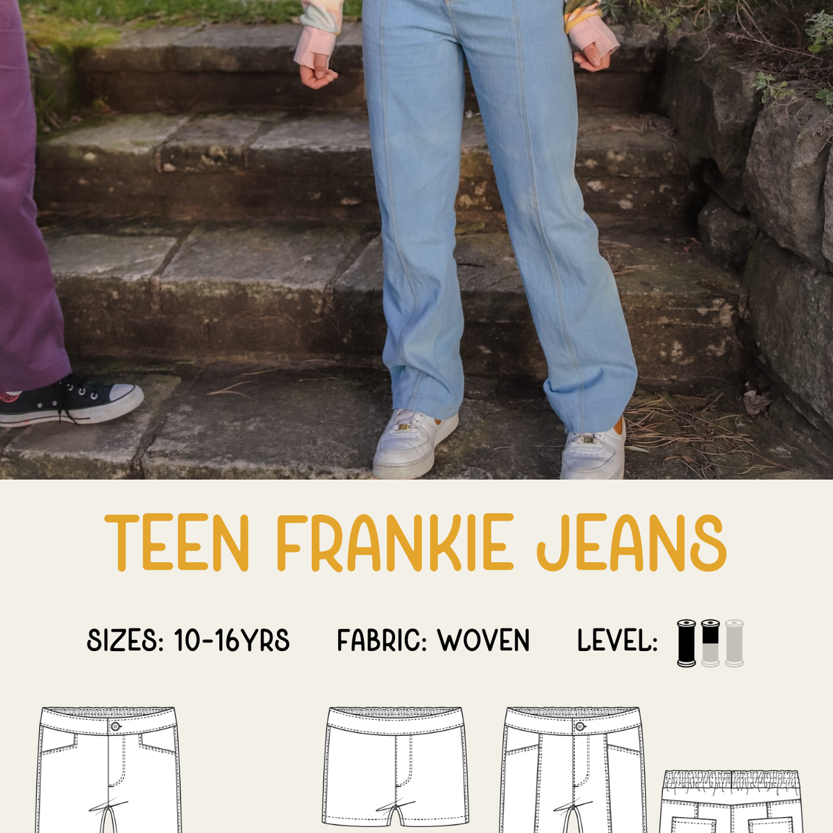 Teen Frankie Jeans Sewing Pattern – Tadah Patterns + Sewing
