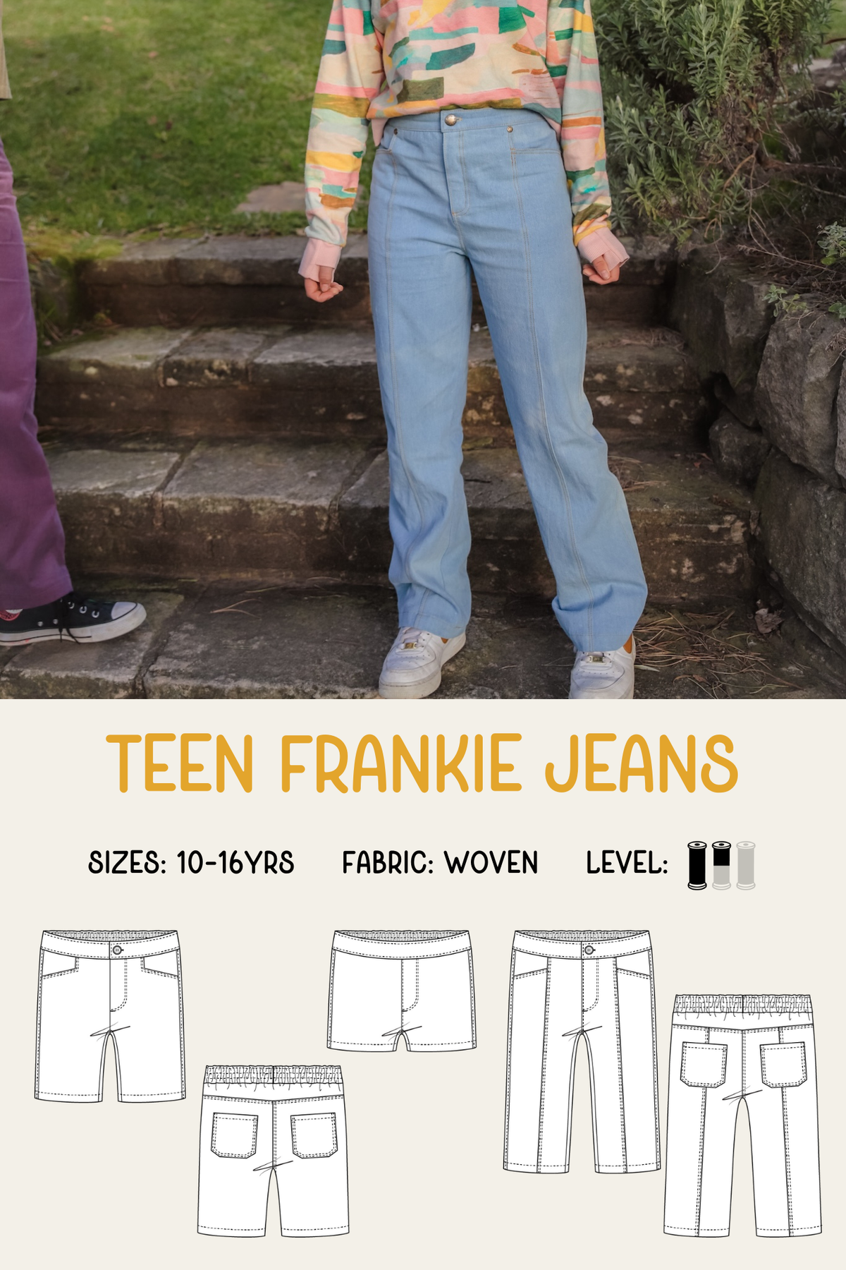 Teen Frankie Jeans Sewing Pattern – Tadah Patterns + Sewing