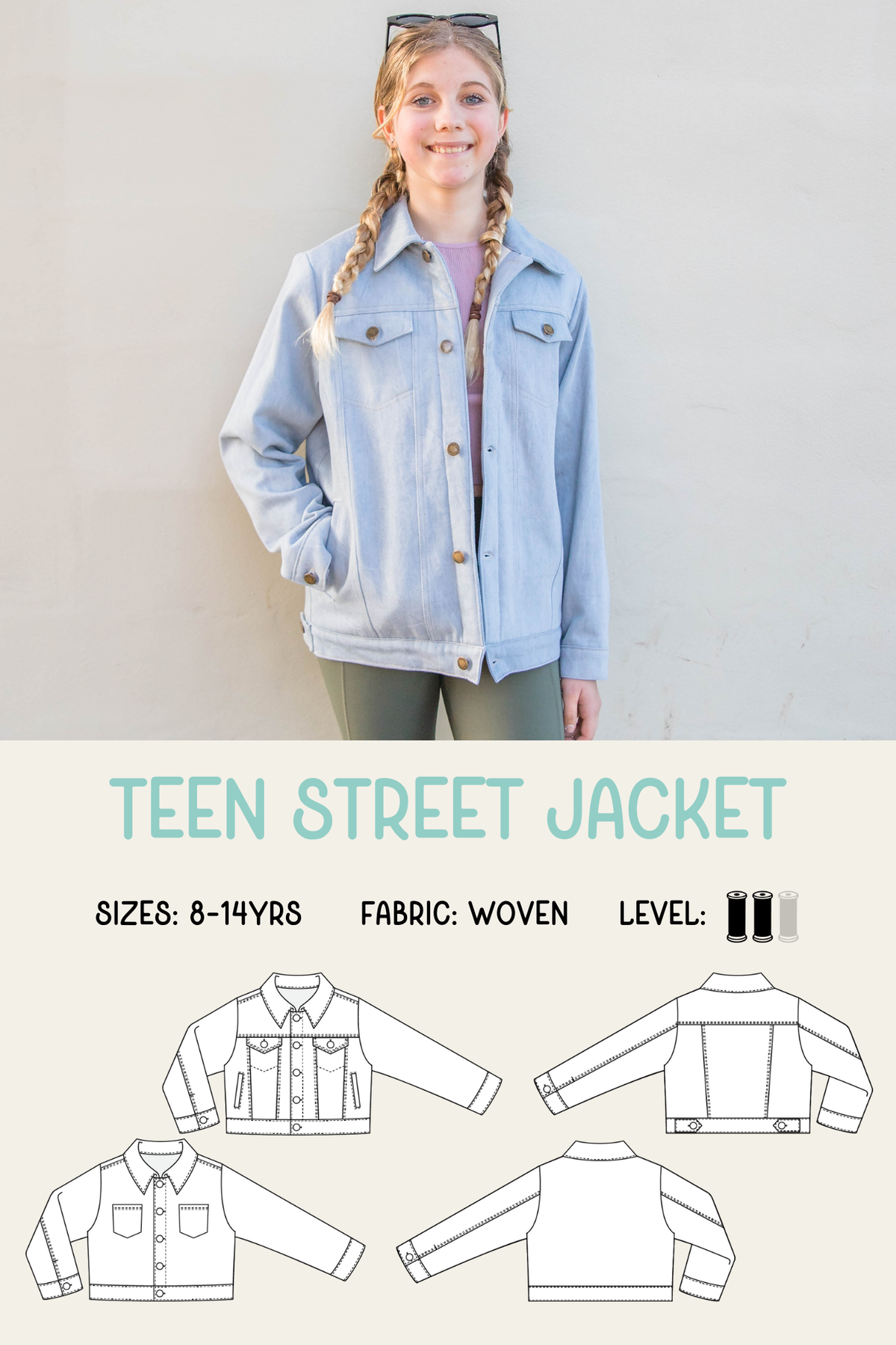 Teen Street Jacket Sewing Pattern – Tadah Patterns + Sewing