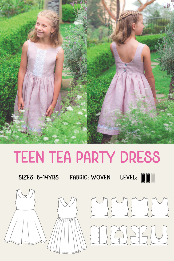 Teen Tea Party Dress Sewing Pattern – Tadah Patterns + Sewing