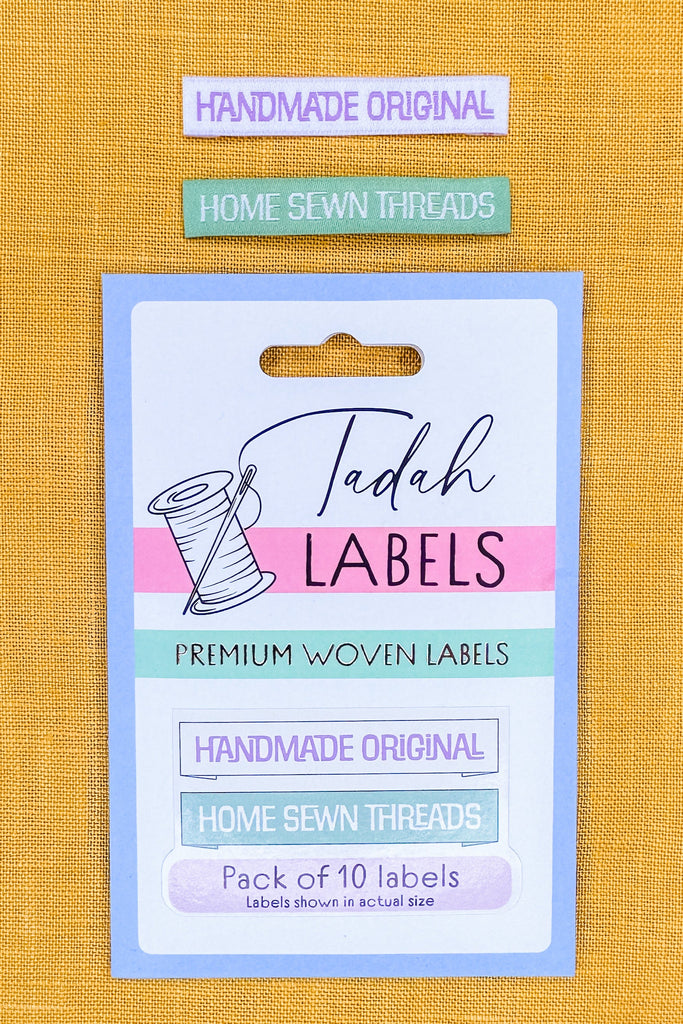 Home Sewn Long Labels ~ 10 pack ~ Premium Woven Labels - Tadah Patterns ...