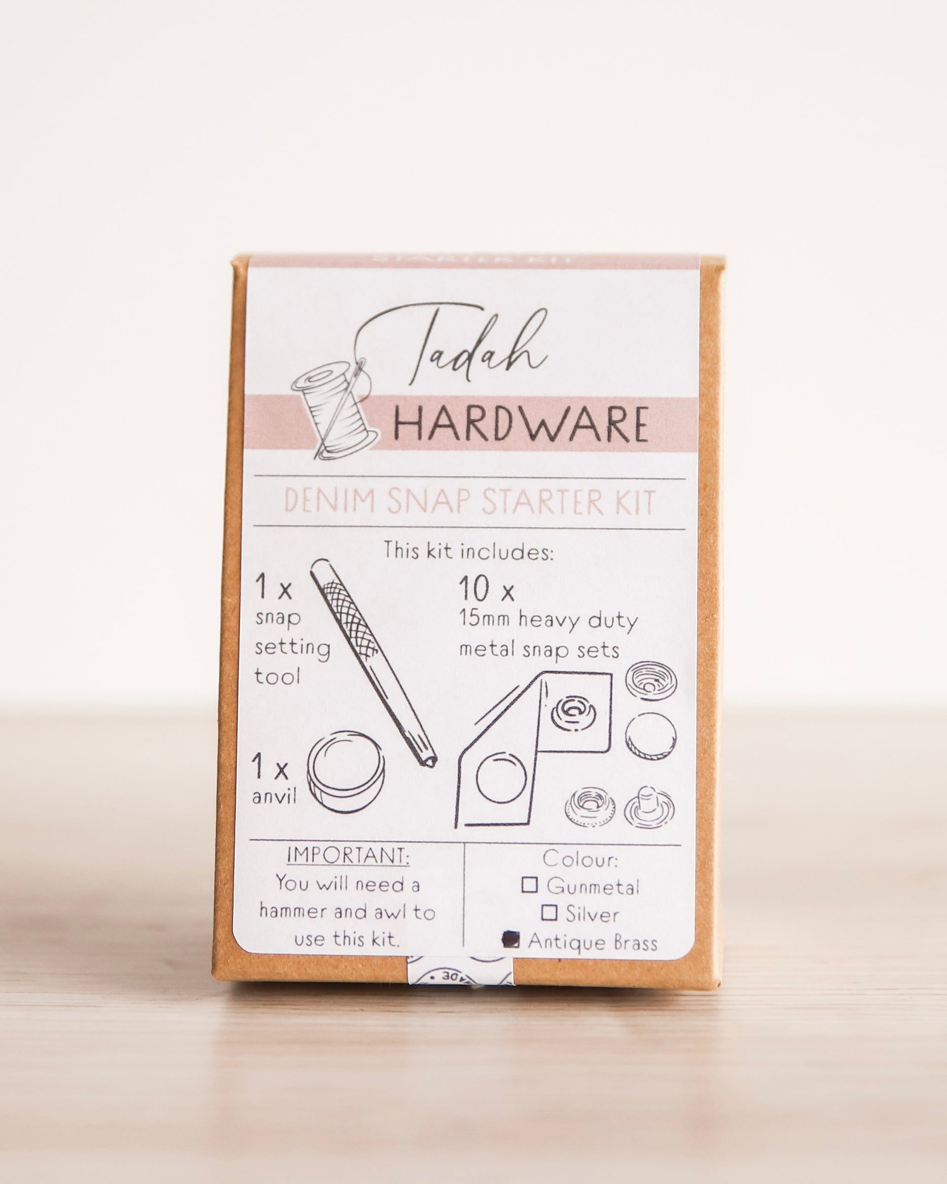 Denim Snaps Starter Kit - 3 colours – Tadah Patterns + Sewing