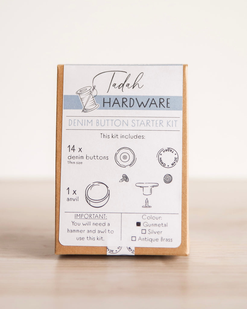 Denim Button Starter Kit - 3 colours - Tadah Patterns + Sewing
