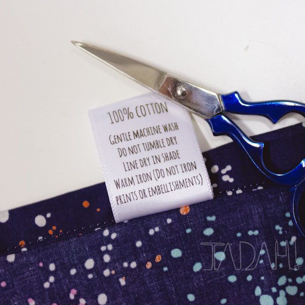 Size & Care Labels - 25 Pack of SINGLE SIZE Care Labels - Tadah ...